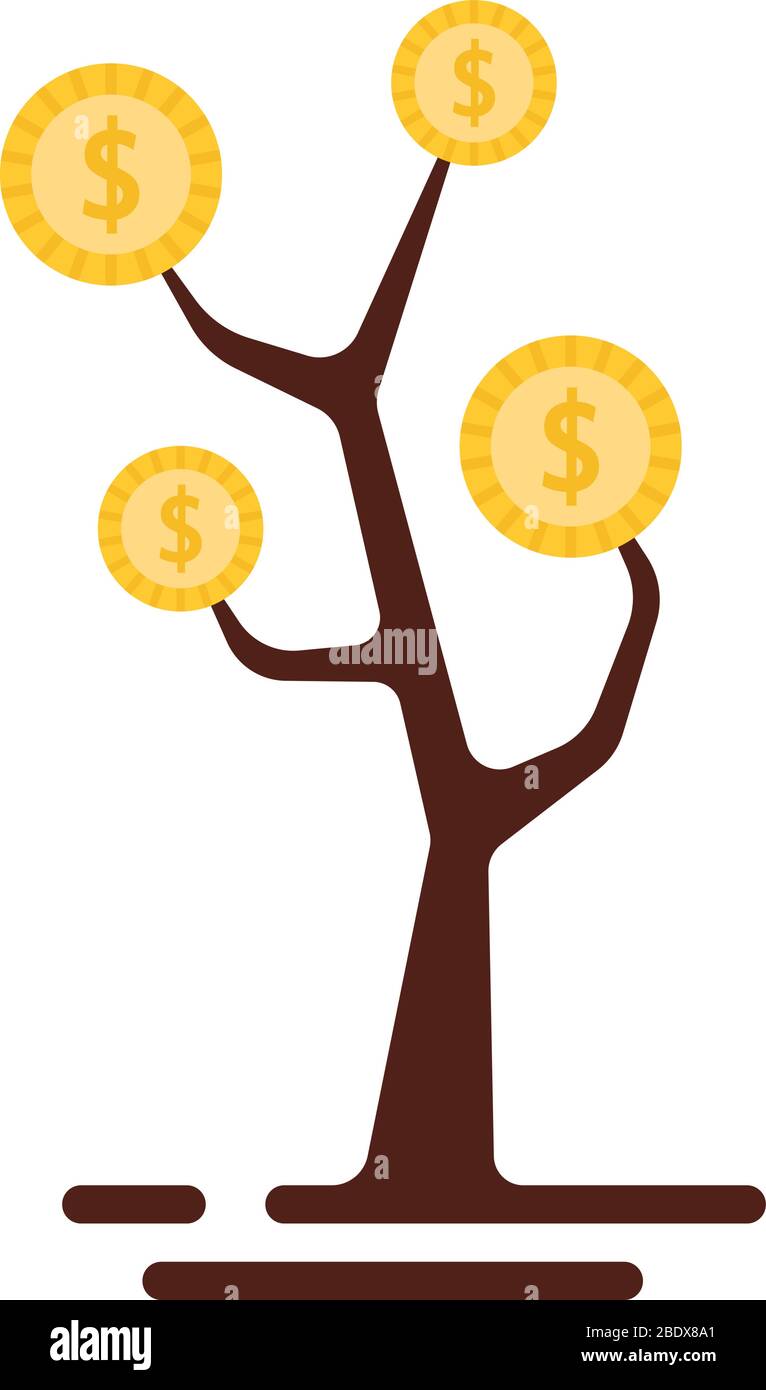 simple money tree logo isolated on white Stock Vector Image & Art - Alamy