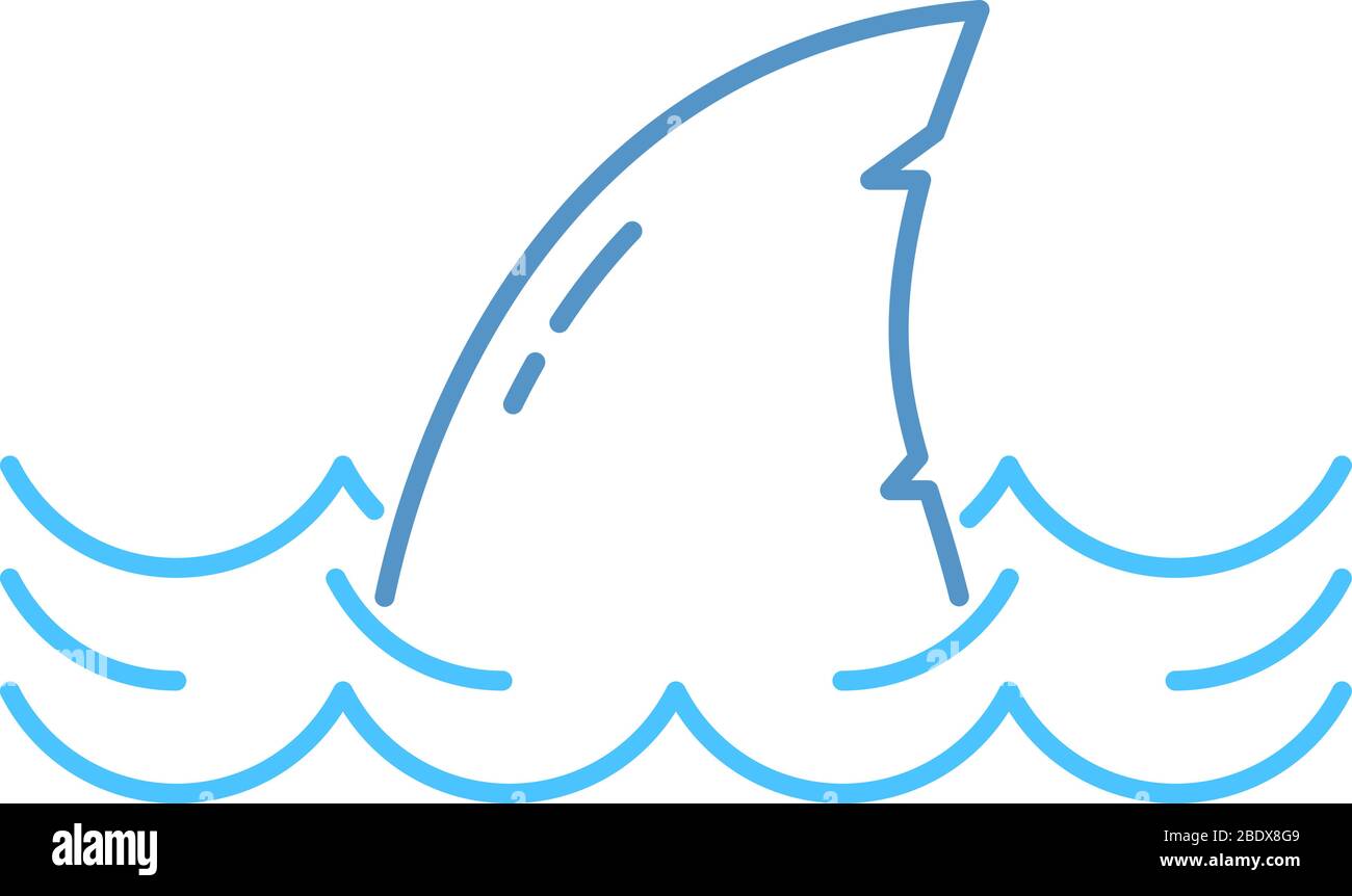 simple thin line shark in wave icon Stock Vector Image & Art - Alamy