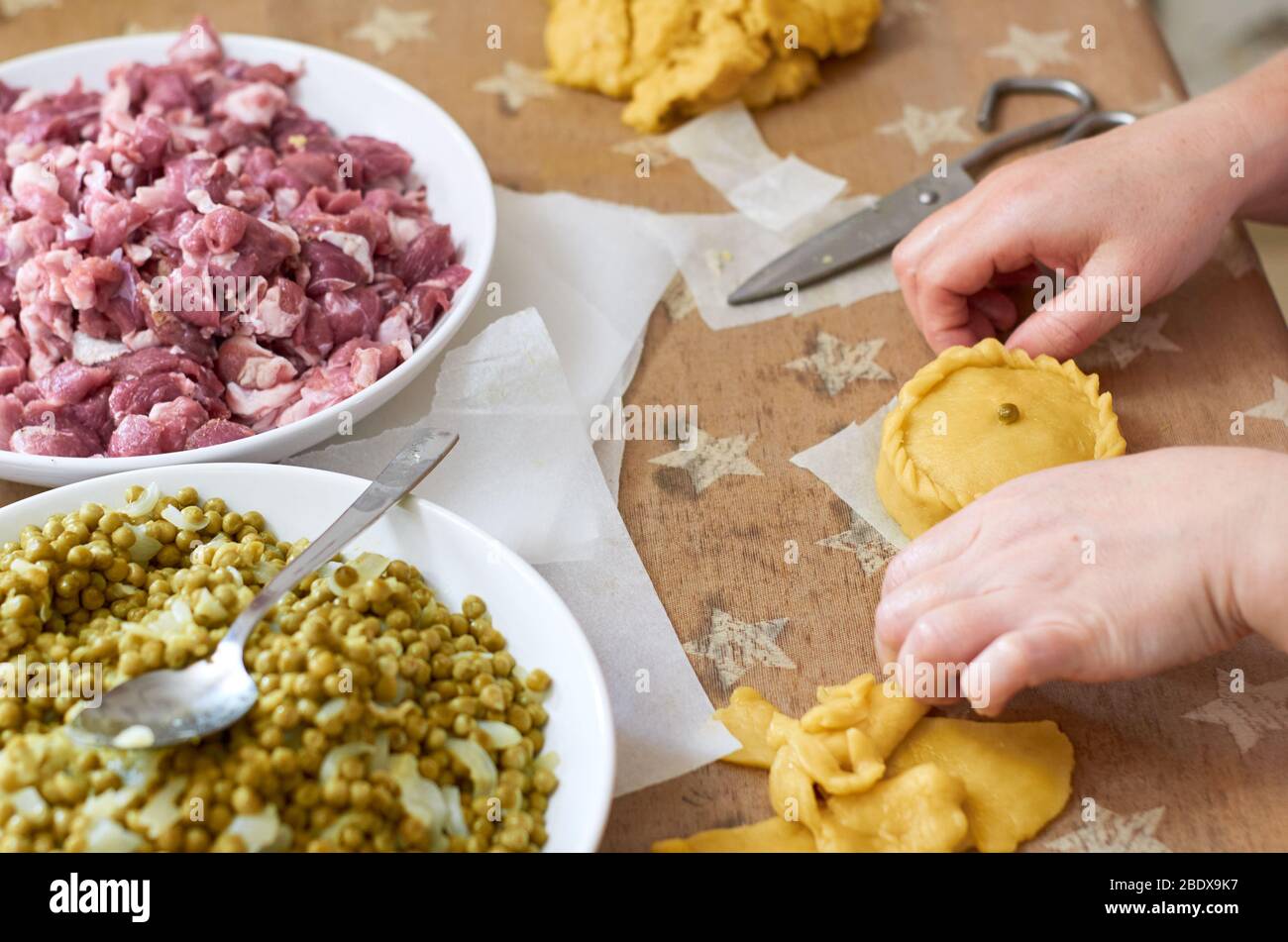 making traditional Mallorcan food "panades Stock Photo - Alamy