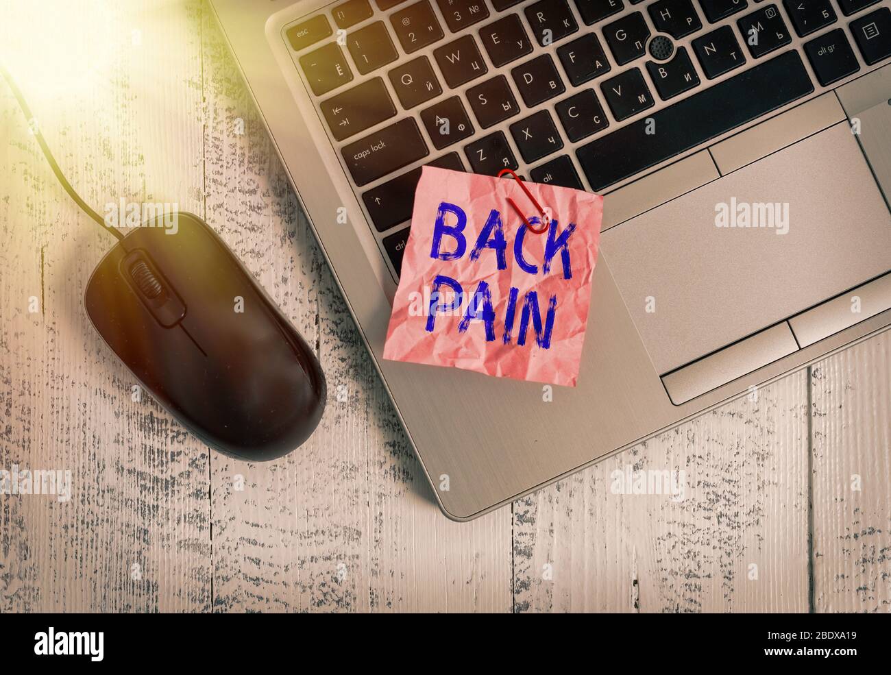 Writing note showing Back Pain. Business concept for Soreness of the ...