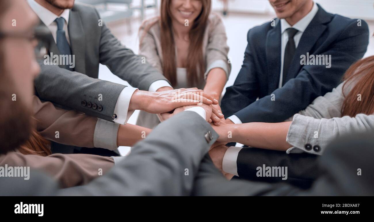 group of business people showing their unity Stock Photo - Alamy