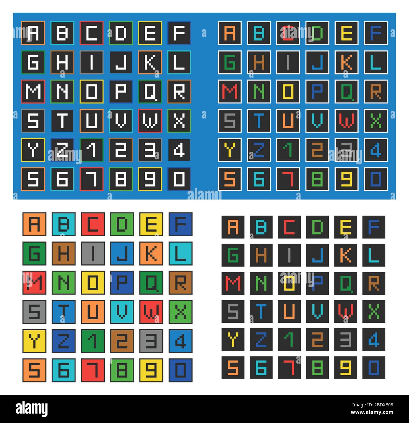 Pixel alphabet letters & numbers. Fonts, typeface vector. Uppercase ...