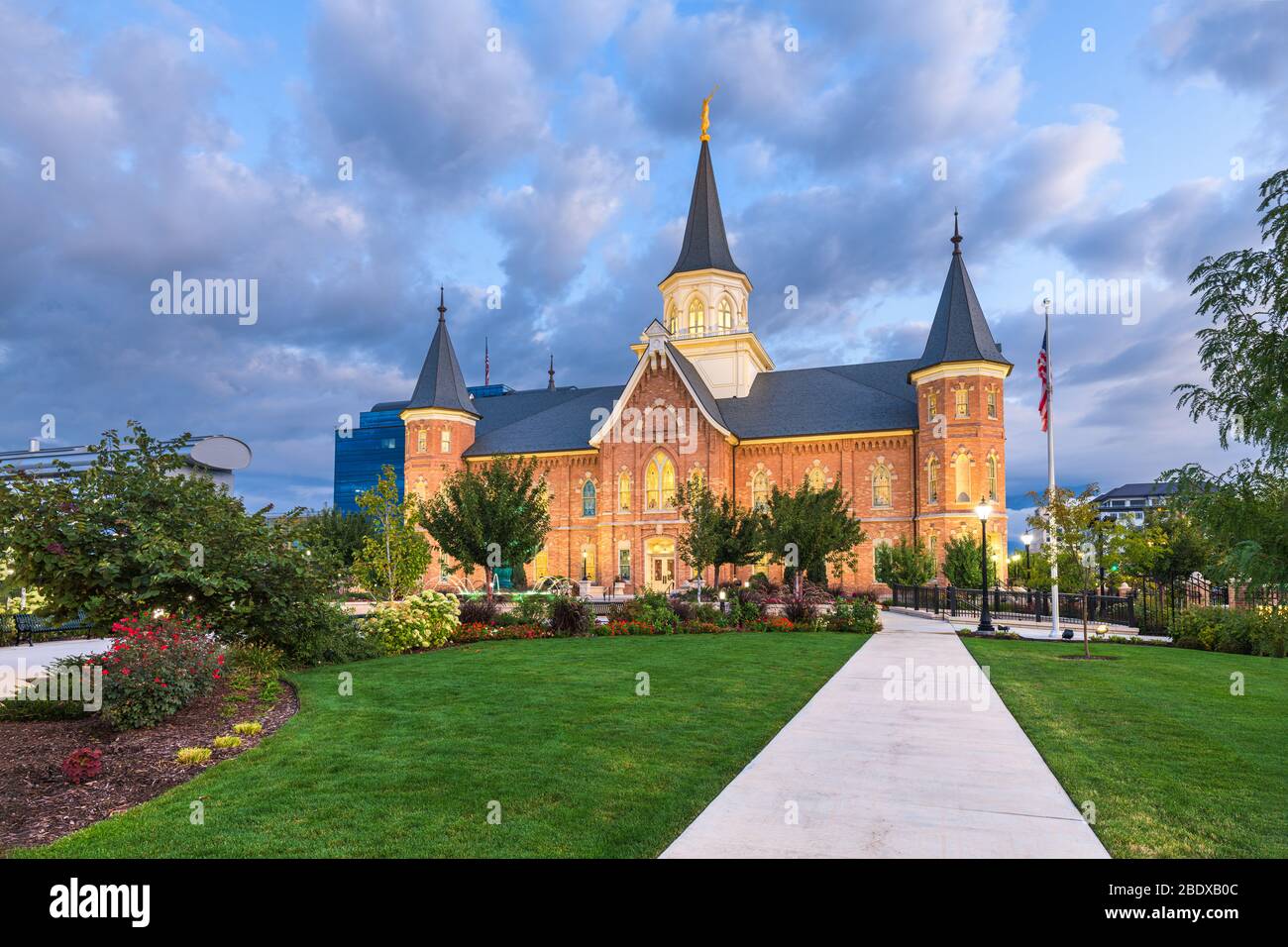 Provo, Utah, USA at Provo City Center Temple at twilight Stock Photo ...