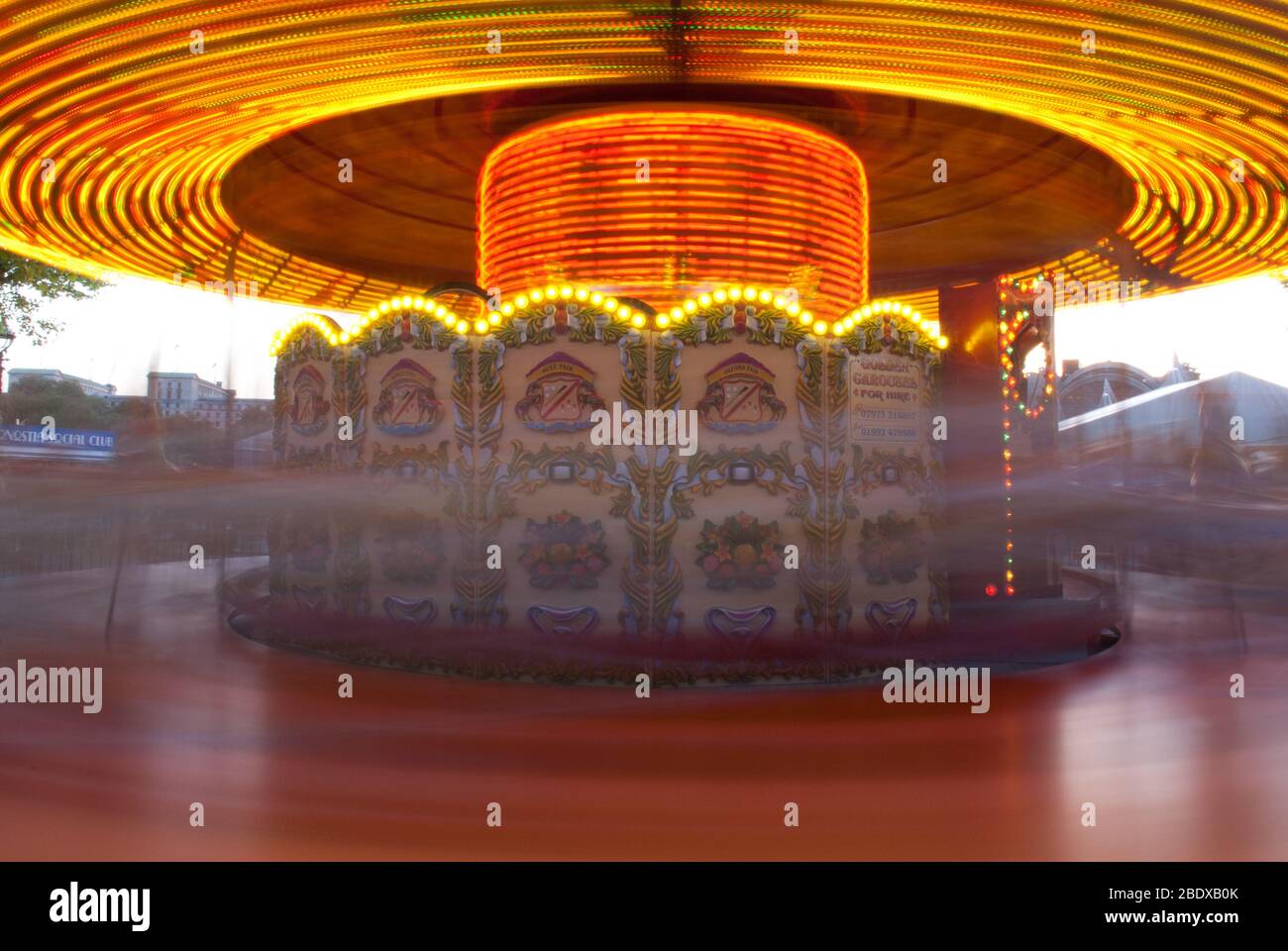 Golden Carousel Spinning Motion Speed Fast Movement Merry-Go-Round Fun ...