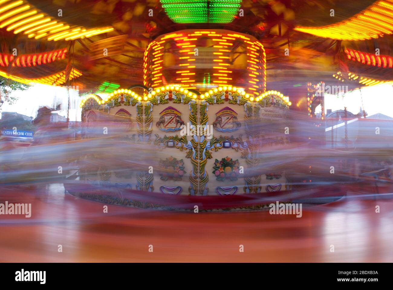 Golden Carousel Spinning Motion Speed Fast Movement Merry-Go-Round Fun ...