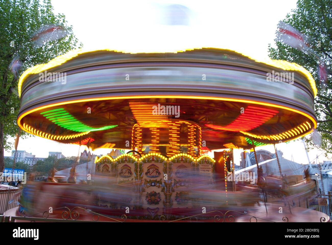 Golden Carousel Spinning Motion Speed Fast Movement Merry-Go-Round Fun ...