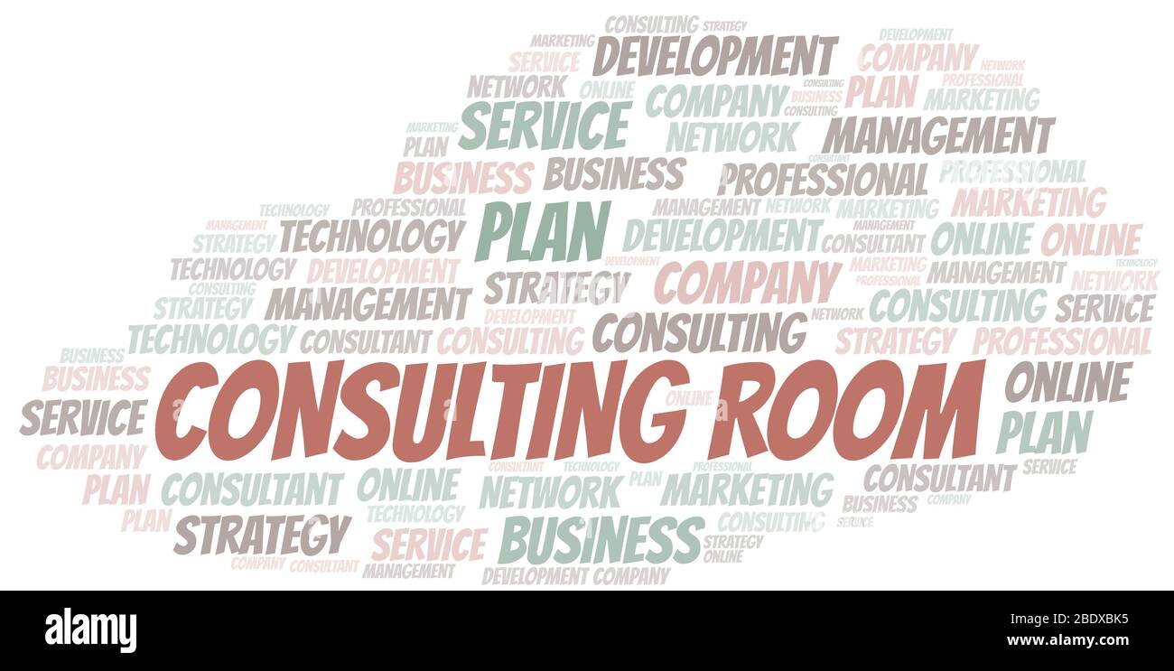 Consulting Room typography vector word cloud. Wordcloud collage made ...