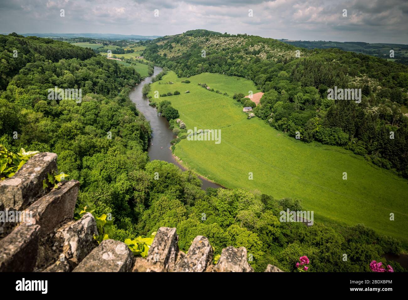 View of the river wye as the wye valley meanders past symonds yat rock ...