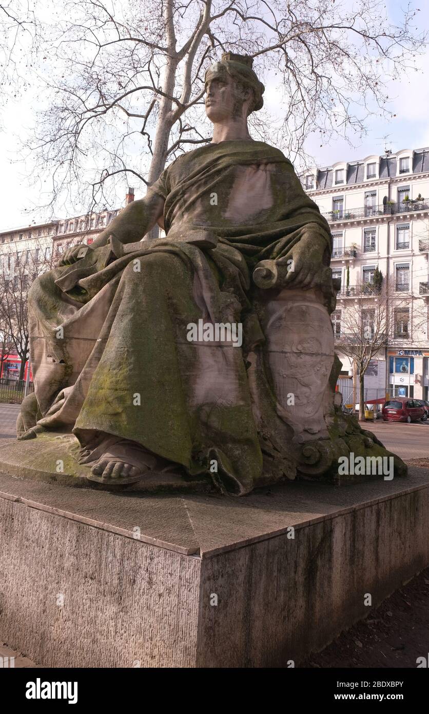 Statue of La Ville de Lyon Stock Photo - Alamy