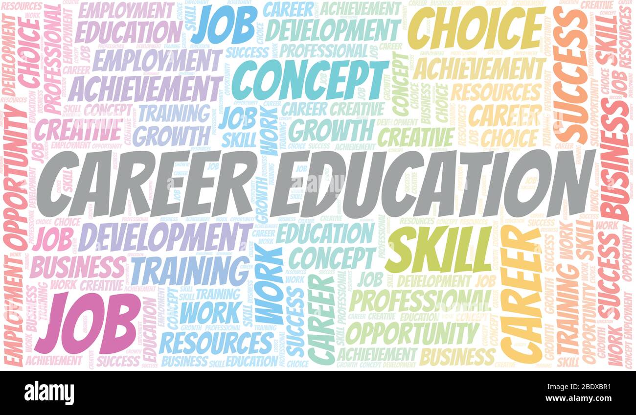 Career Education typography vector word cloud. Wordcloud collage made ...