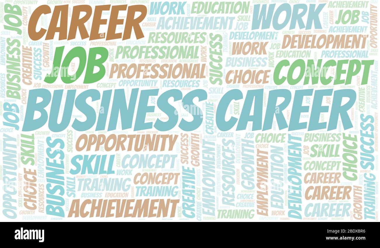 Business Career typography vector word cloud. Wordcloud collage made ...