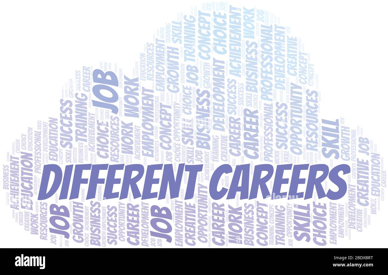 Different Careers typography vector word cloud. Wordcloud collage made ...