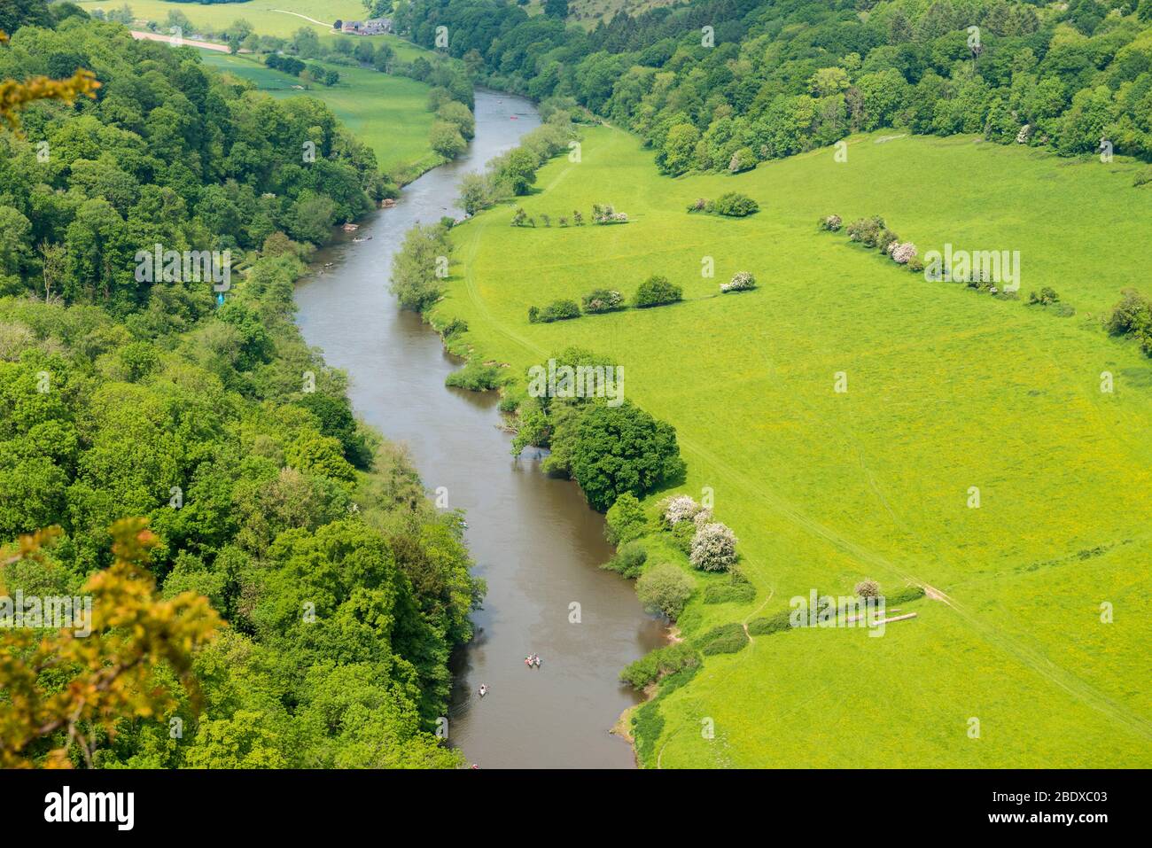 View of the river wye as the wye valley meanders past symonds yat rock ...