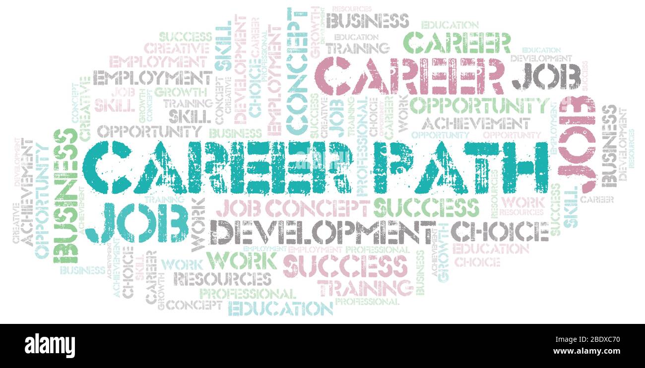Career Path typography vector word cloud. Wordcloud collage made with ...