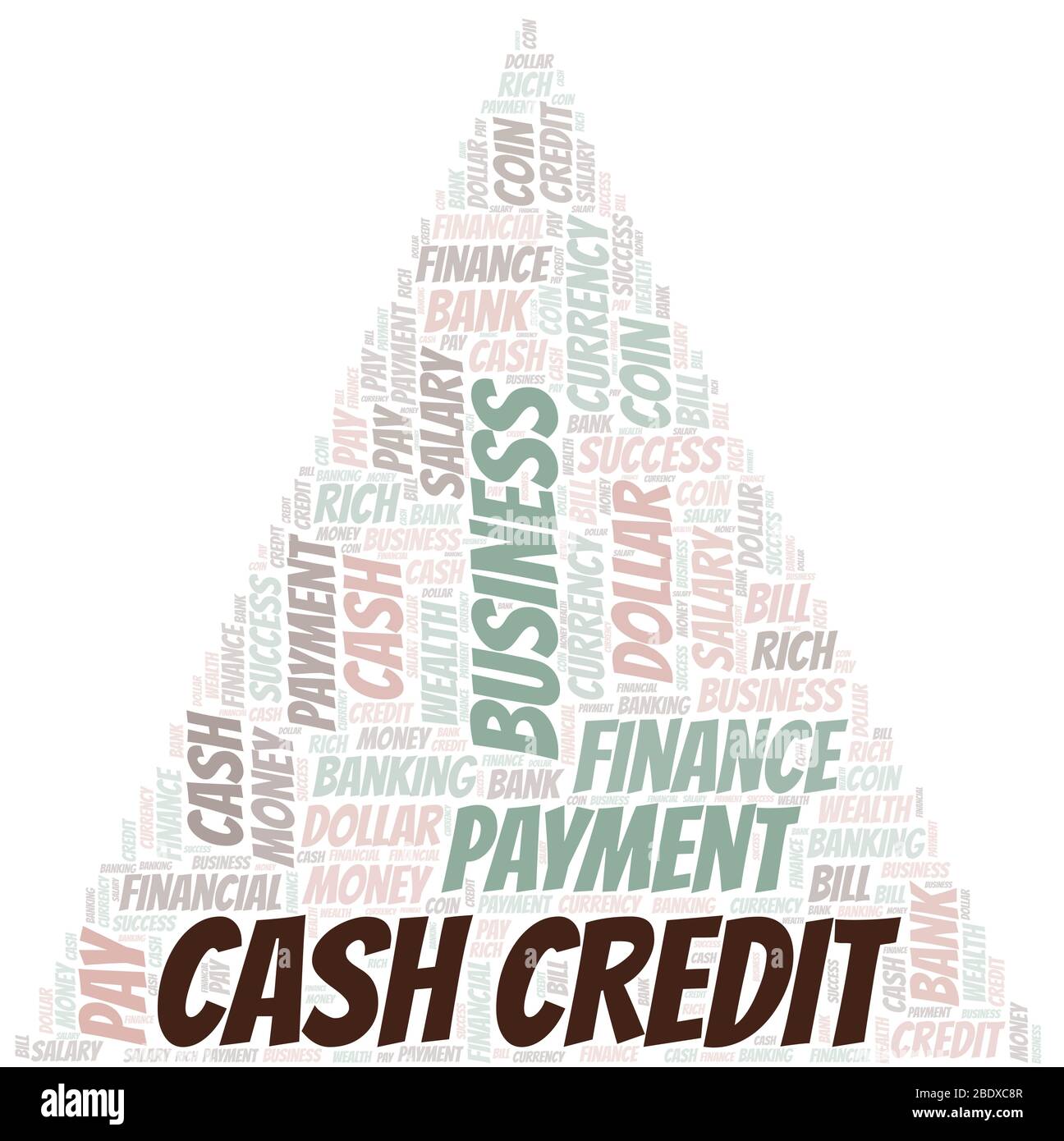 Cash Credit typography vector word cloud. Wordcloud collage made with ...