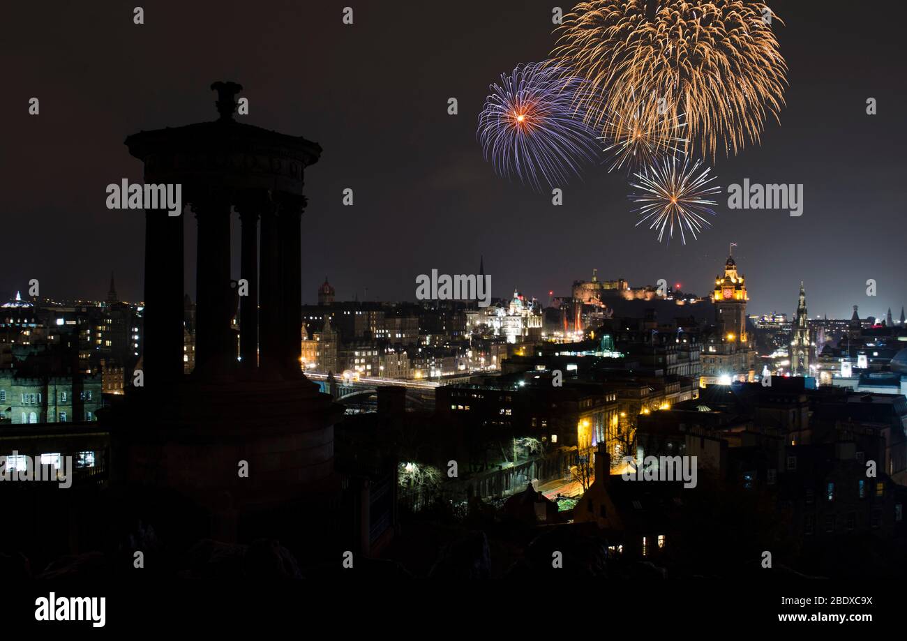 Fireworks over Edinburgh, scotland Stock Photo - Alamy