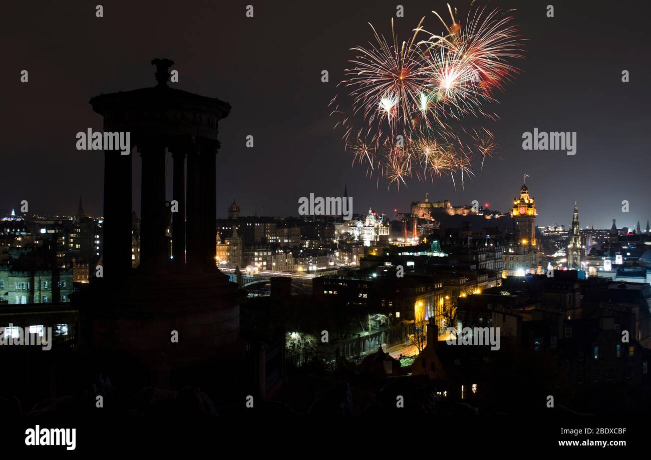 Fireworks over Edinburgh, scotland Stock Photo - Alamy