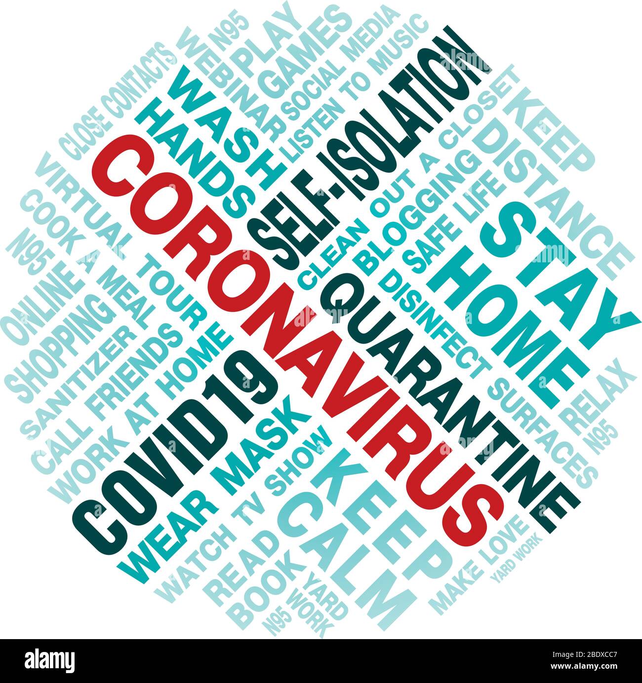 Coronavirus Self Isolation To Do List Word cloud for help reduce the ...