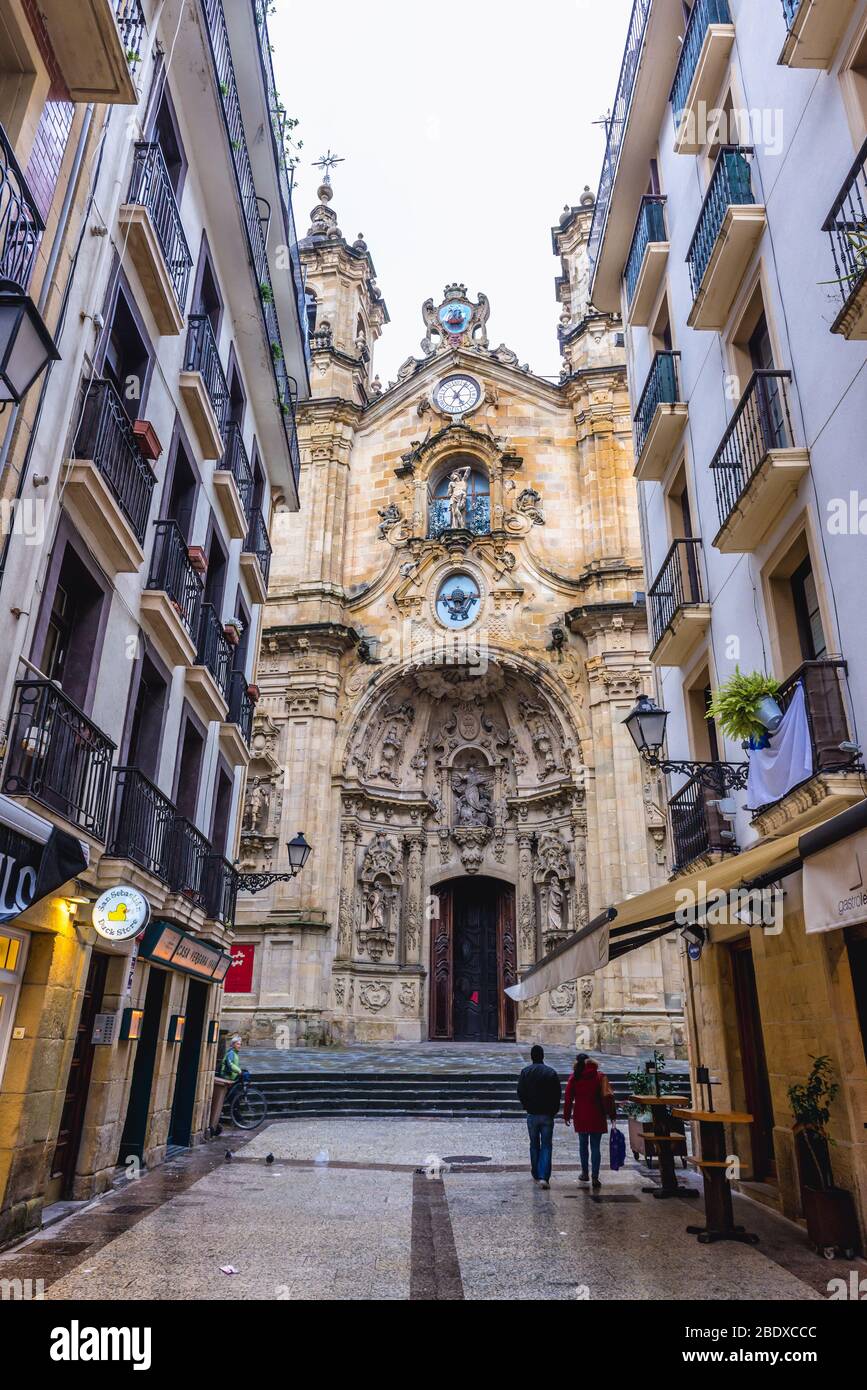 Basilica of Saint Mary of the Chorus in San Sebastian coastal city ...