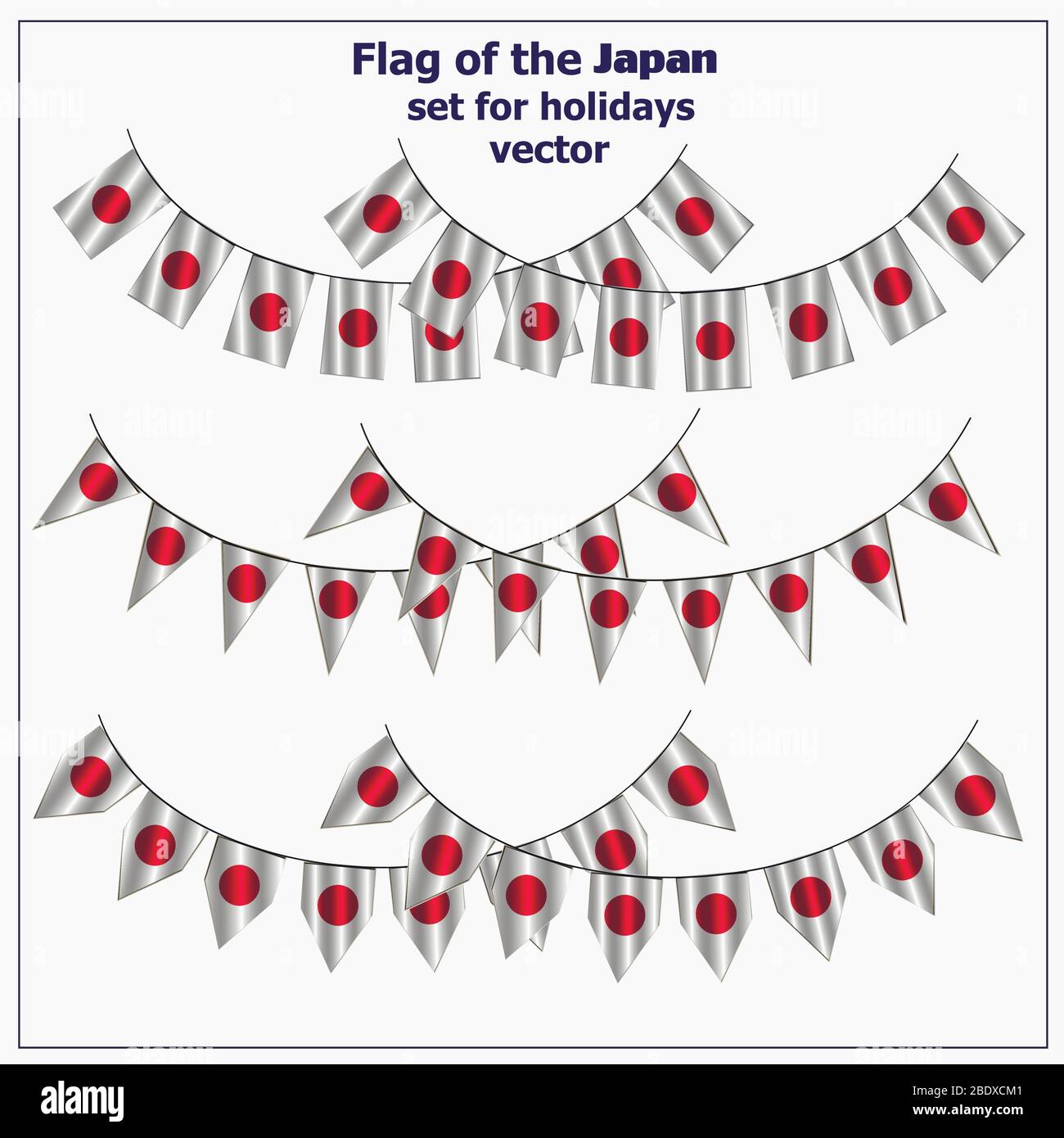 Bright set with flag of Japan. Happy Japan day flags. Colorful ...