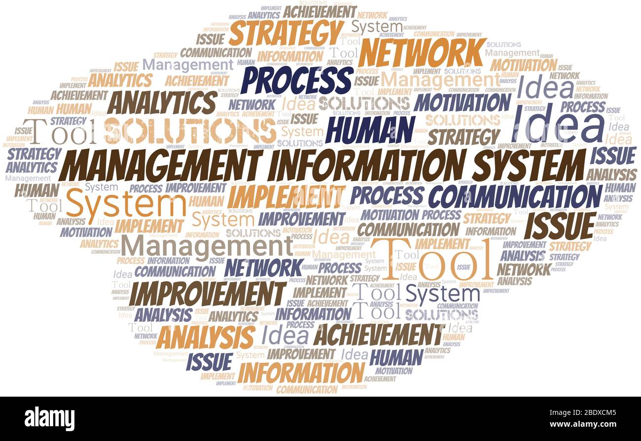 Management Information System typography vector word cloud. Wordcloud ...