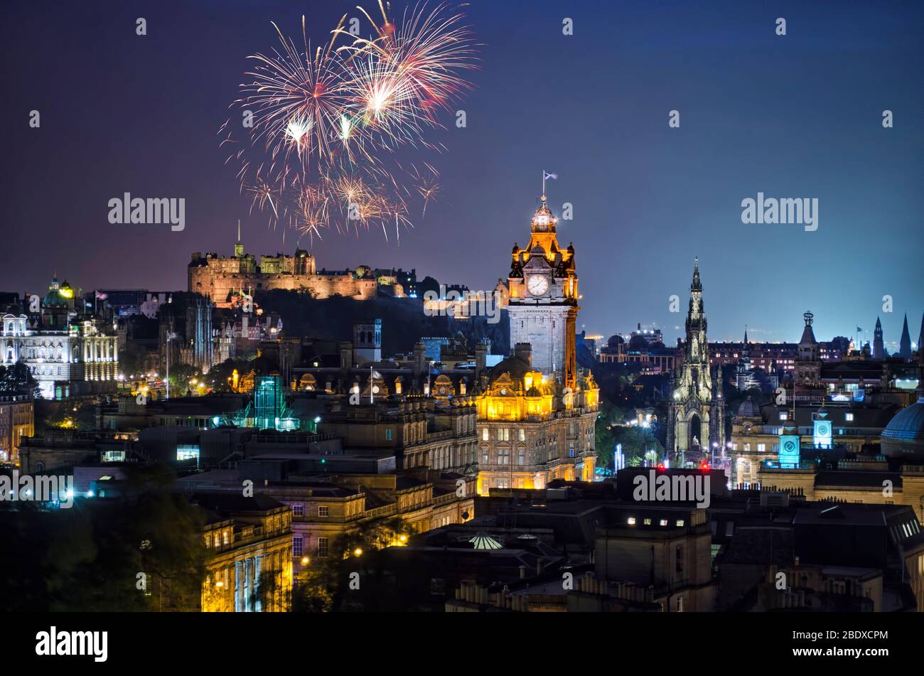 Fireworks over Edinburgh, scotland Stock Photo - Alamy