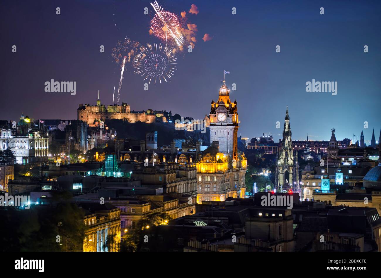 Fireworks over Edinburgh, scotland Stock Photo - Alamy