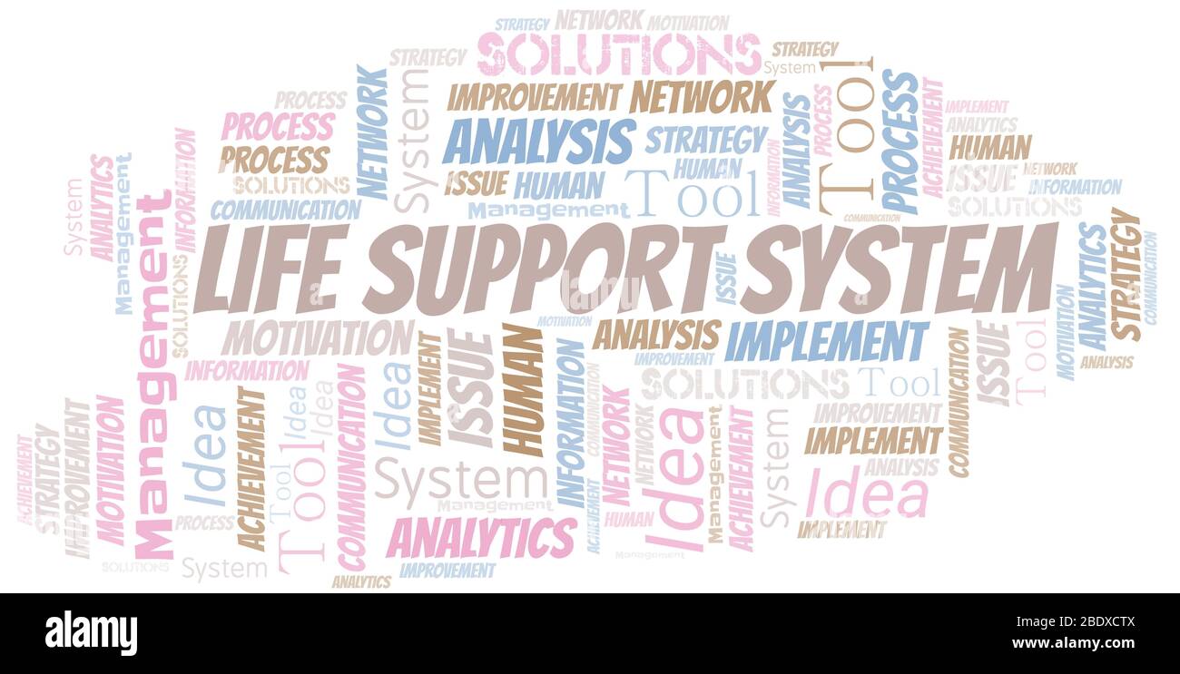 Life Support System typography vector word cloud. Wordcloud collage ...