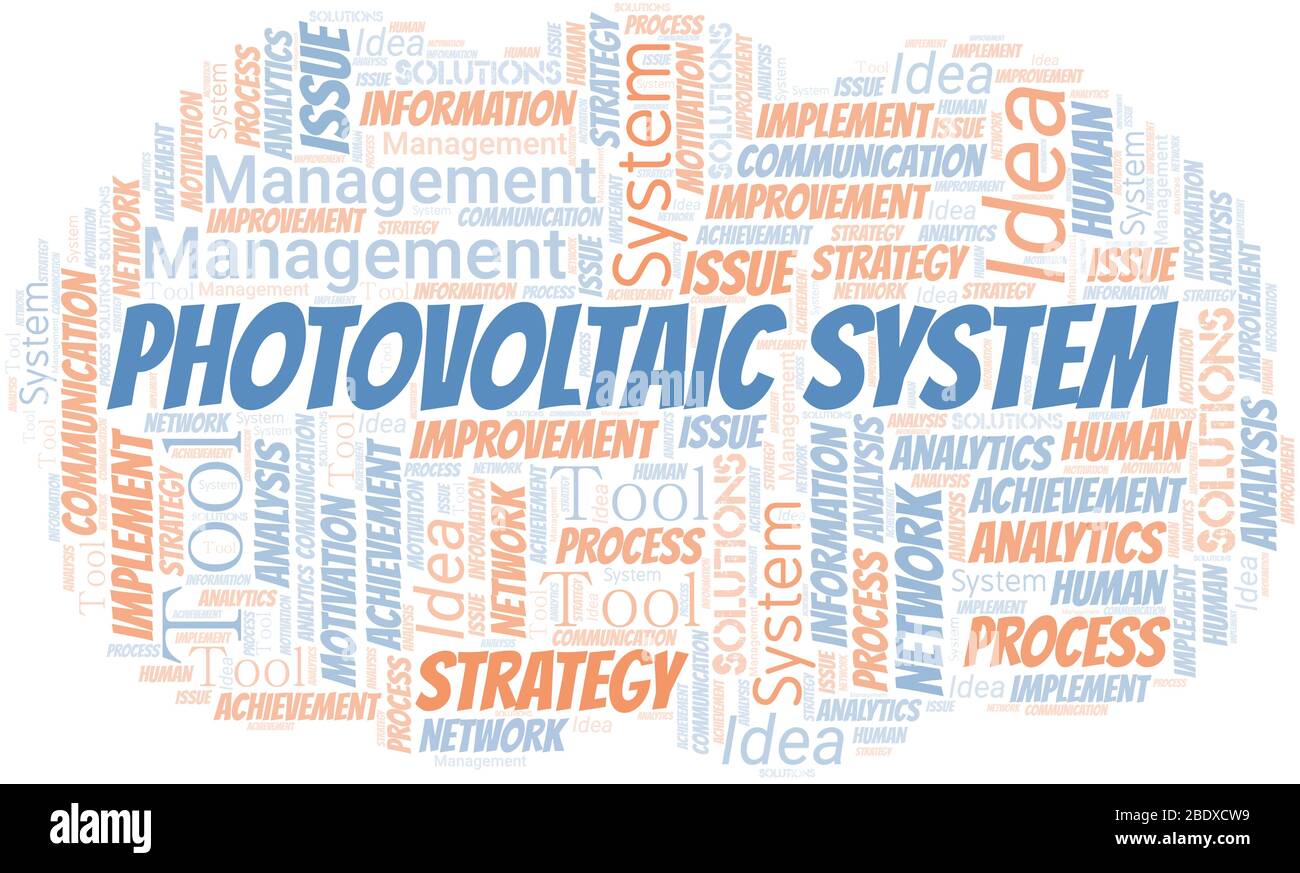 Photovoltaic System typography vector word cloud. Wordcloud collage ...