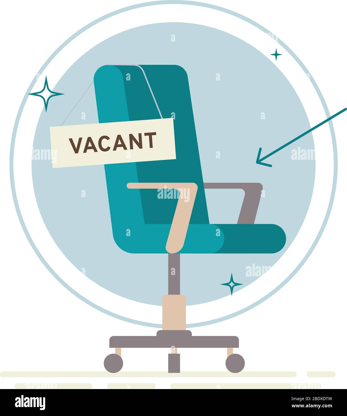 Composition with office chair and a sign vacant. Business hiring and ...
