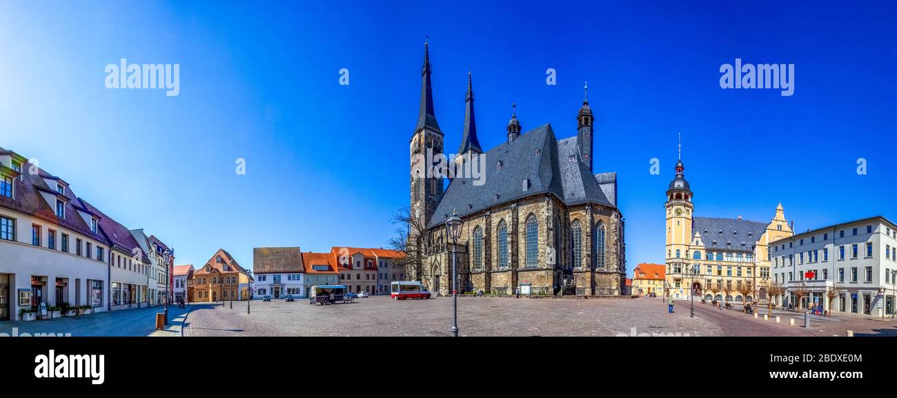 Market and Church in Koethen, Germany Stock Photo - Alamy