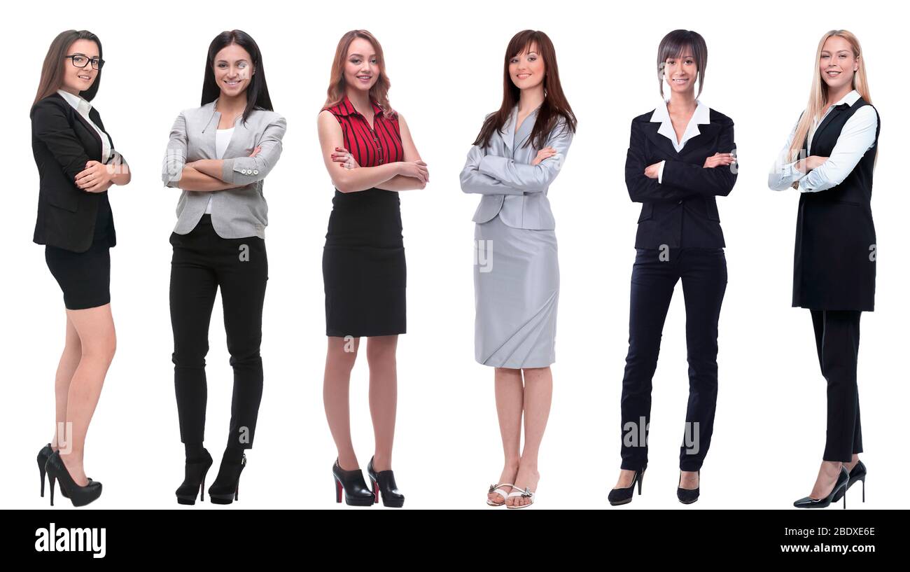 Collection of full-length portraits of young business women Stock Photo ...