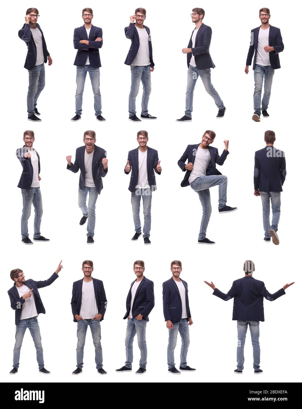 collage of photos of a successful young man Stock Photo - Alamy