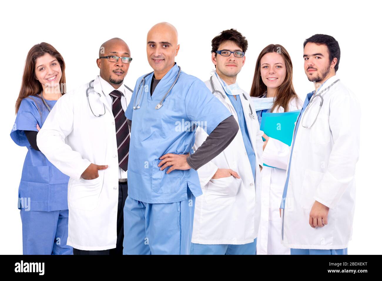 doctors group isolated against a white background Stock Photo - Alamy