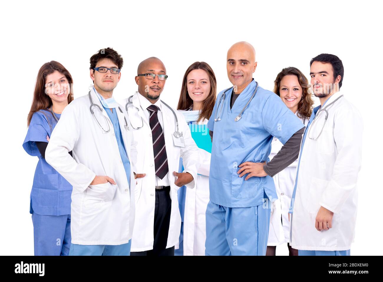 doctors group isolated against a white background Stock Photo - Alamy