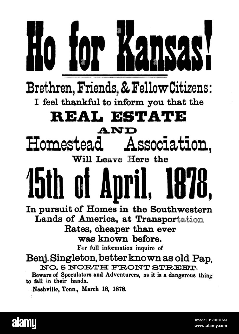 Exoduster movement hi-res stock photography and images - Alamy