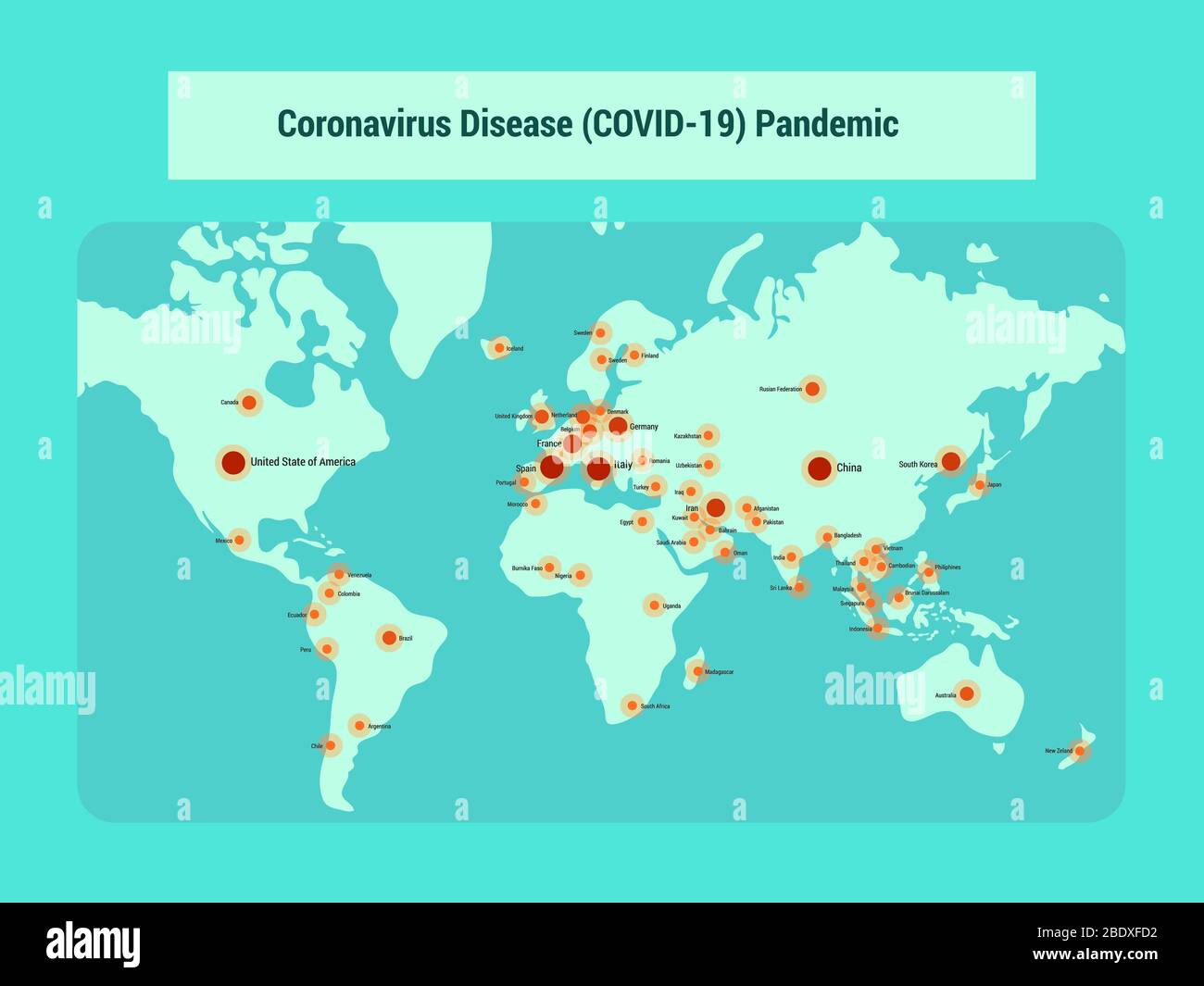 corona virus covid-19 world maps global pandemic spot with modern flat ...