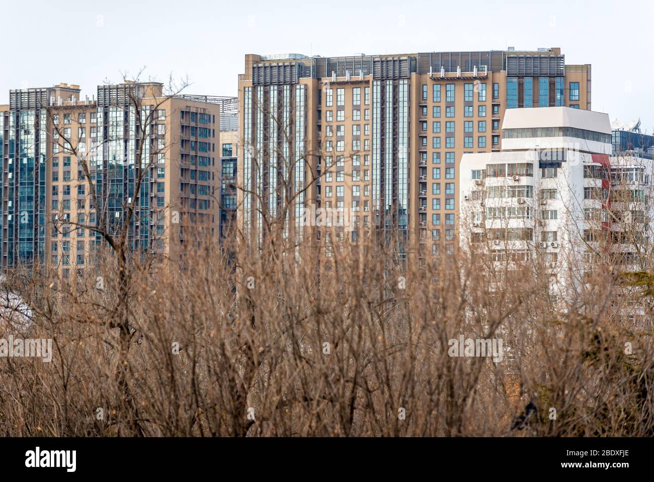 Residential buildings seen from Ritan Park - Temple of the Sun Park in ...