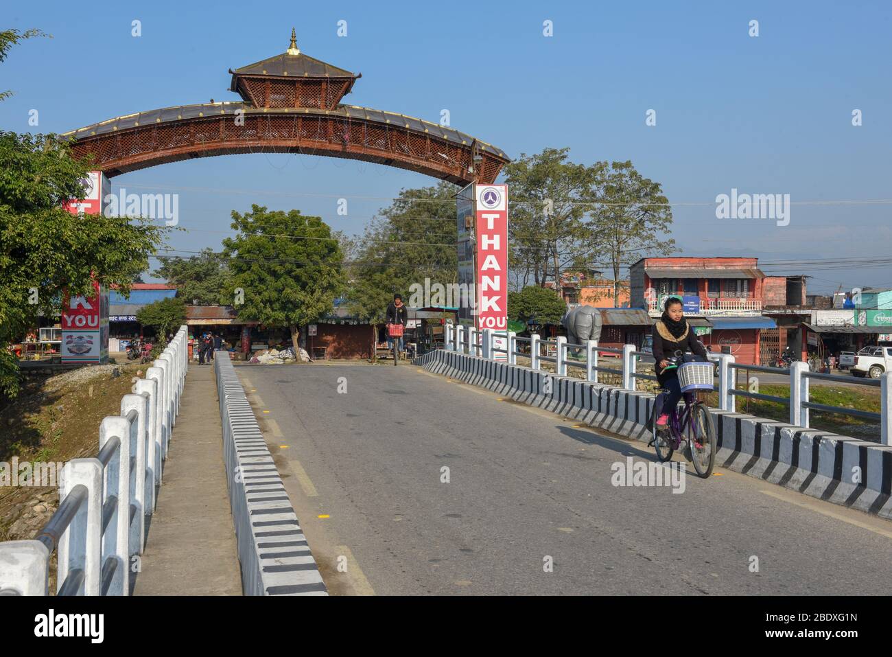 Chitwan, Nepal - 20 January 2020: The gate of Chitwan national park on ...