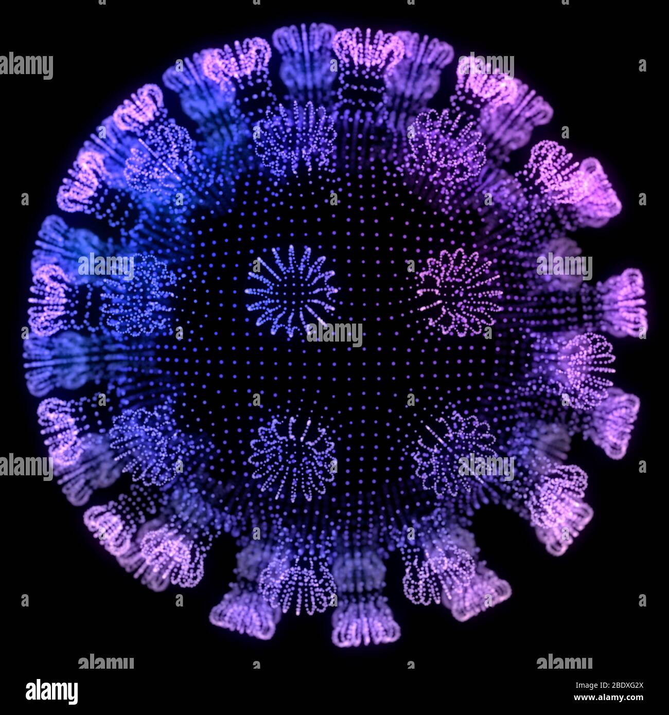 Virus cells. 3d Illustration. Abstract Image of Flu COVID-19 virus cell ...