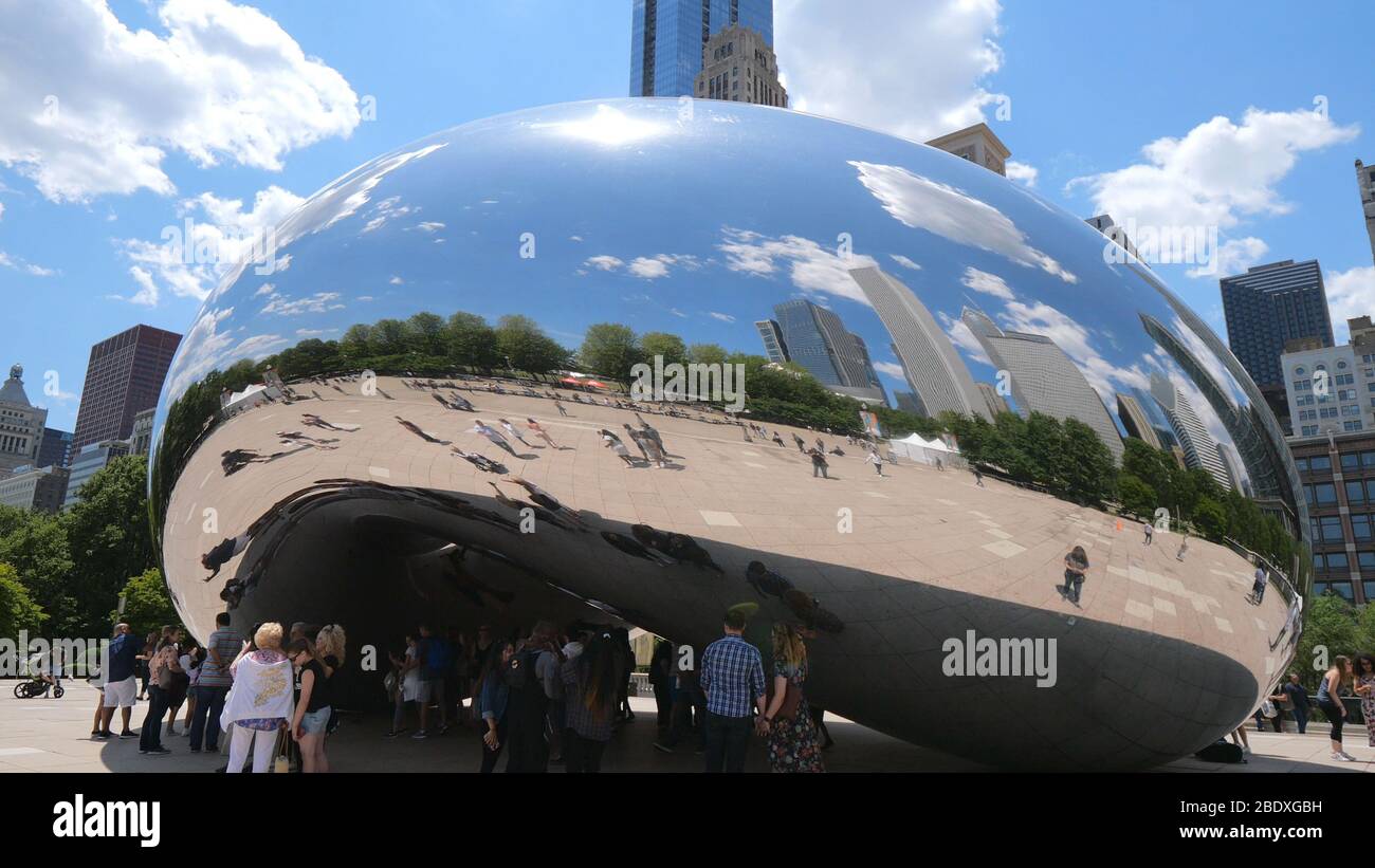 Millennium Park in Chicago with famous Cloud Gate - CHICAGO, UNITED ...