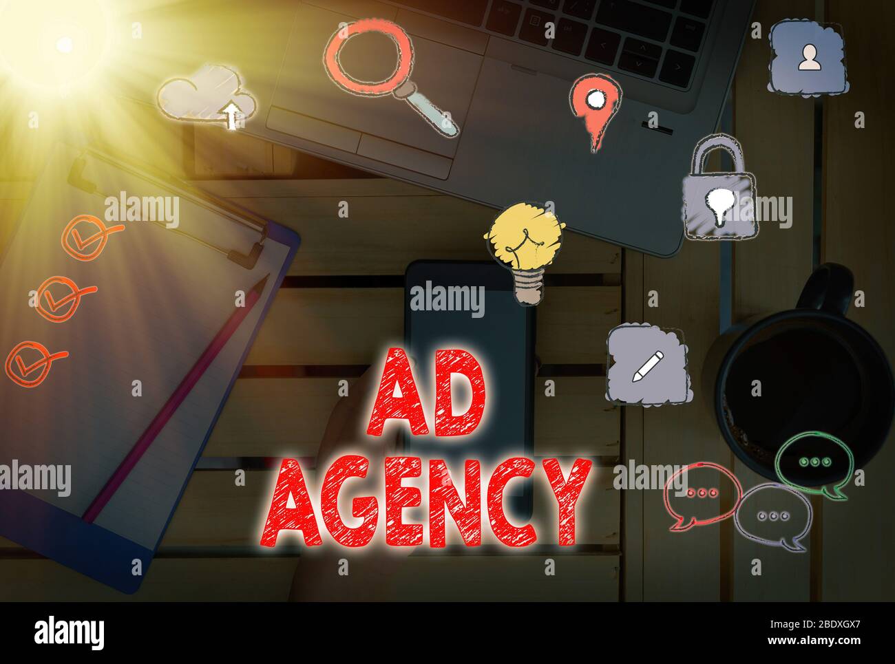 Text sign showing Ad Agency. Business photo showcasing business ...
