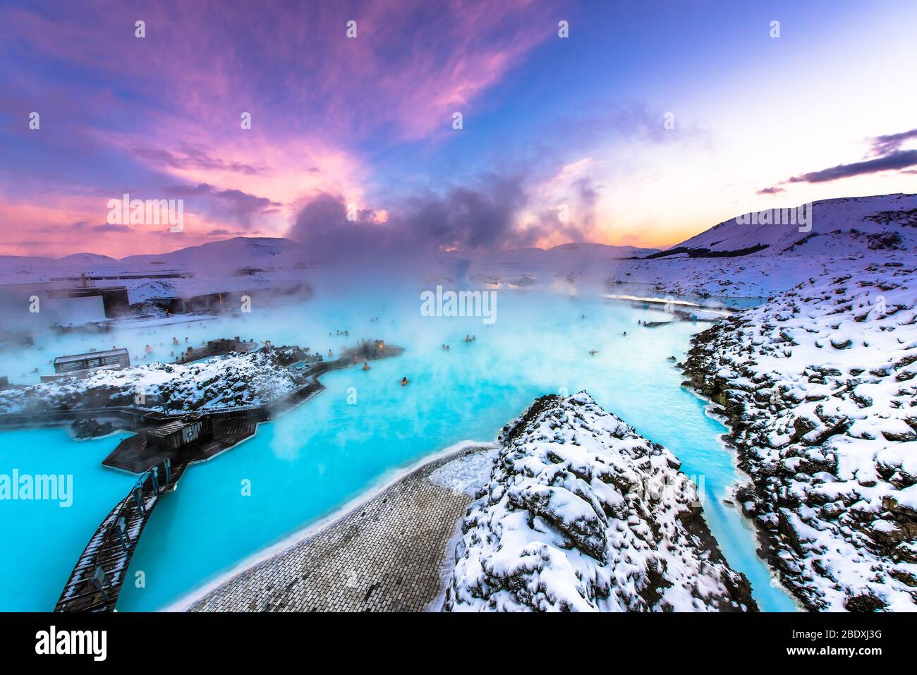 Blue lagoon hot spring spa in Iceland in Winter Stock Photo - Alamy