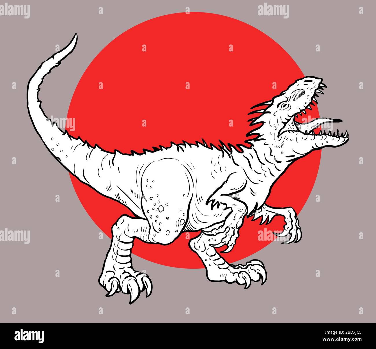 Carnivorous dinosaur - raptor. Dino isolated drawing Stock Photo - Alamy