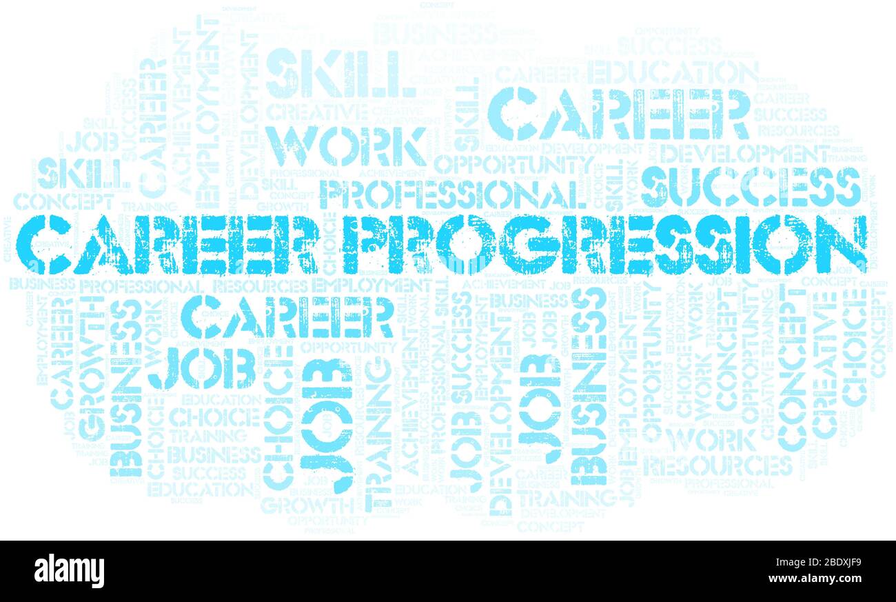 Career Progression typography word cloud. Wordcloud collage made with ...