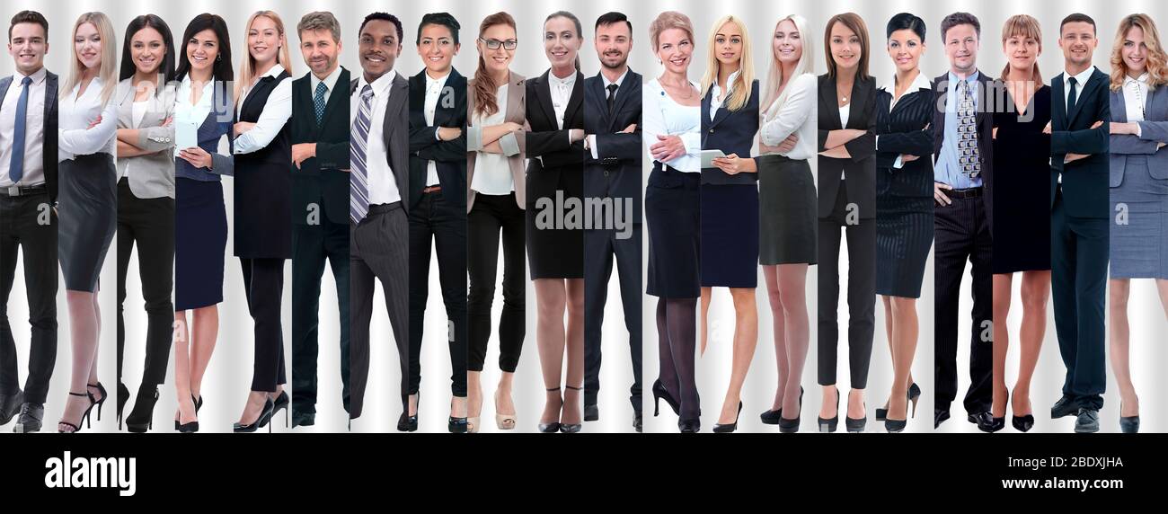 panoramic collage of groups of successful employees Stock Photo - Alamy