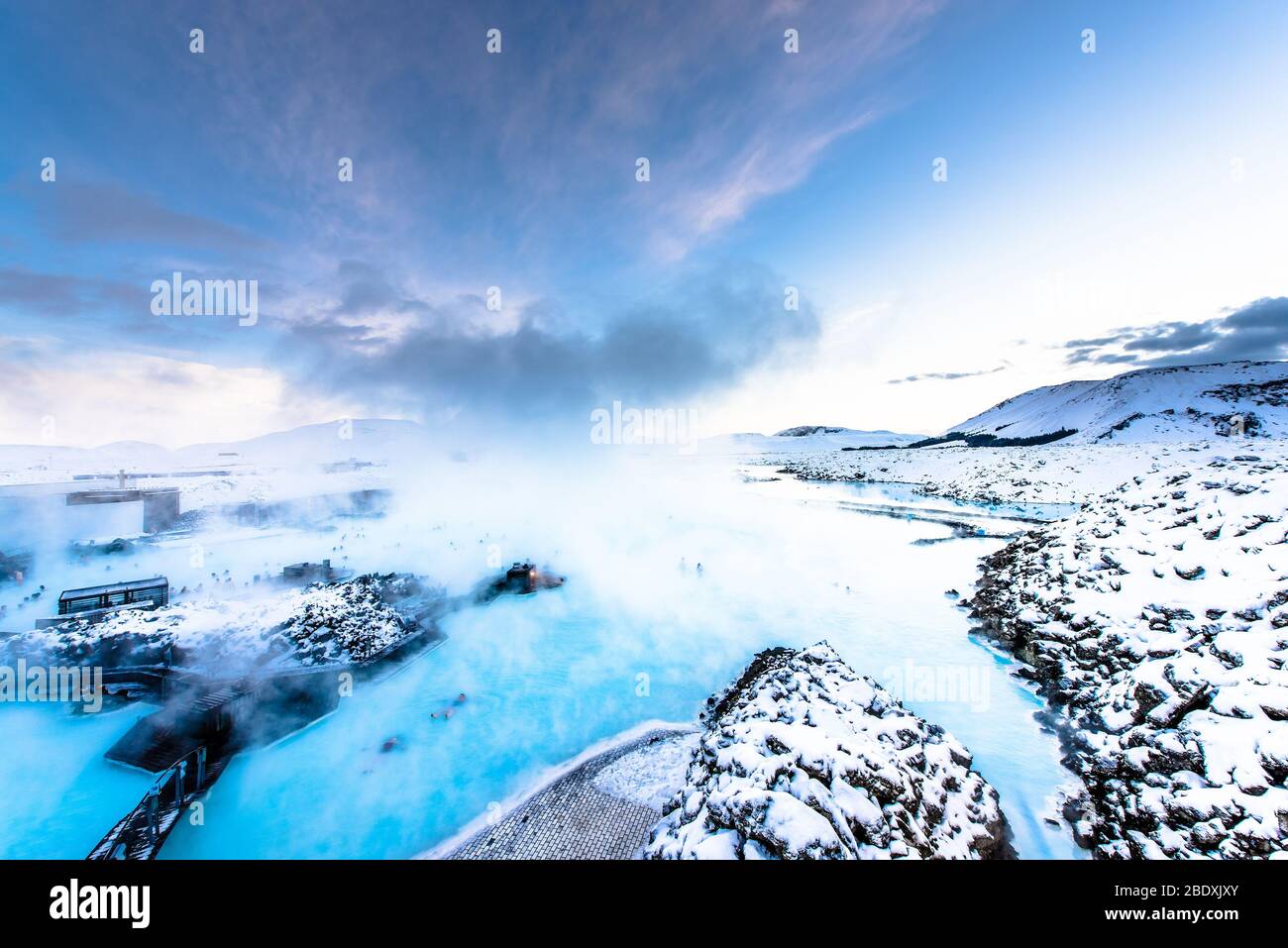 Blue lagoon hot spring spa in Iceland in Winter Stock Photo - Alamy