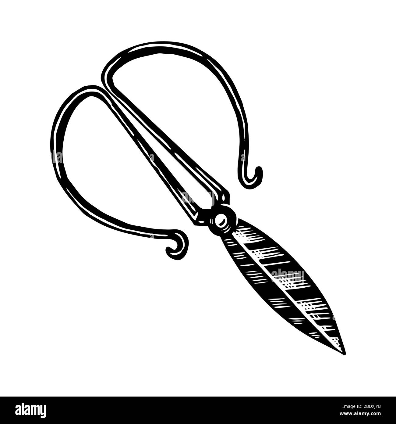 Vintage Scissors Vector Victorian Scissors For Sewing, Repairing Or