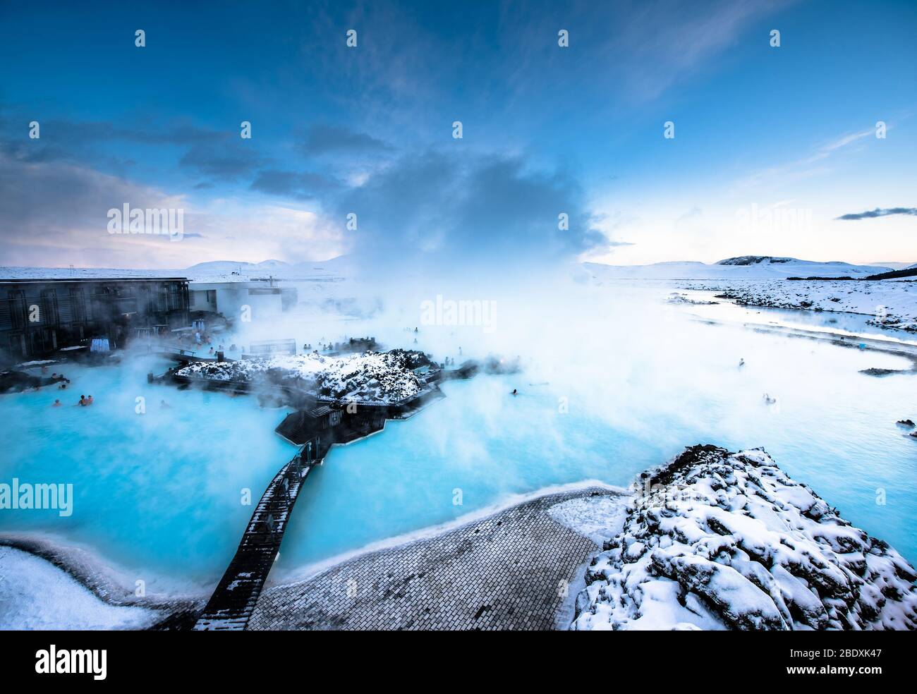 Blue lagoon hot spring spa in Iceland in Winter Stock Photo - Alamy