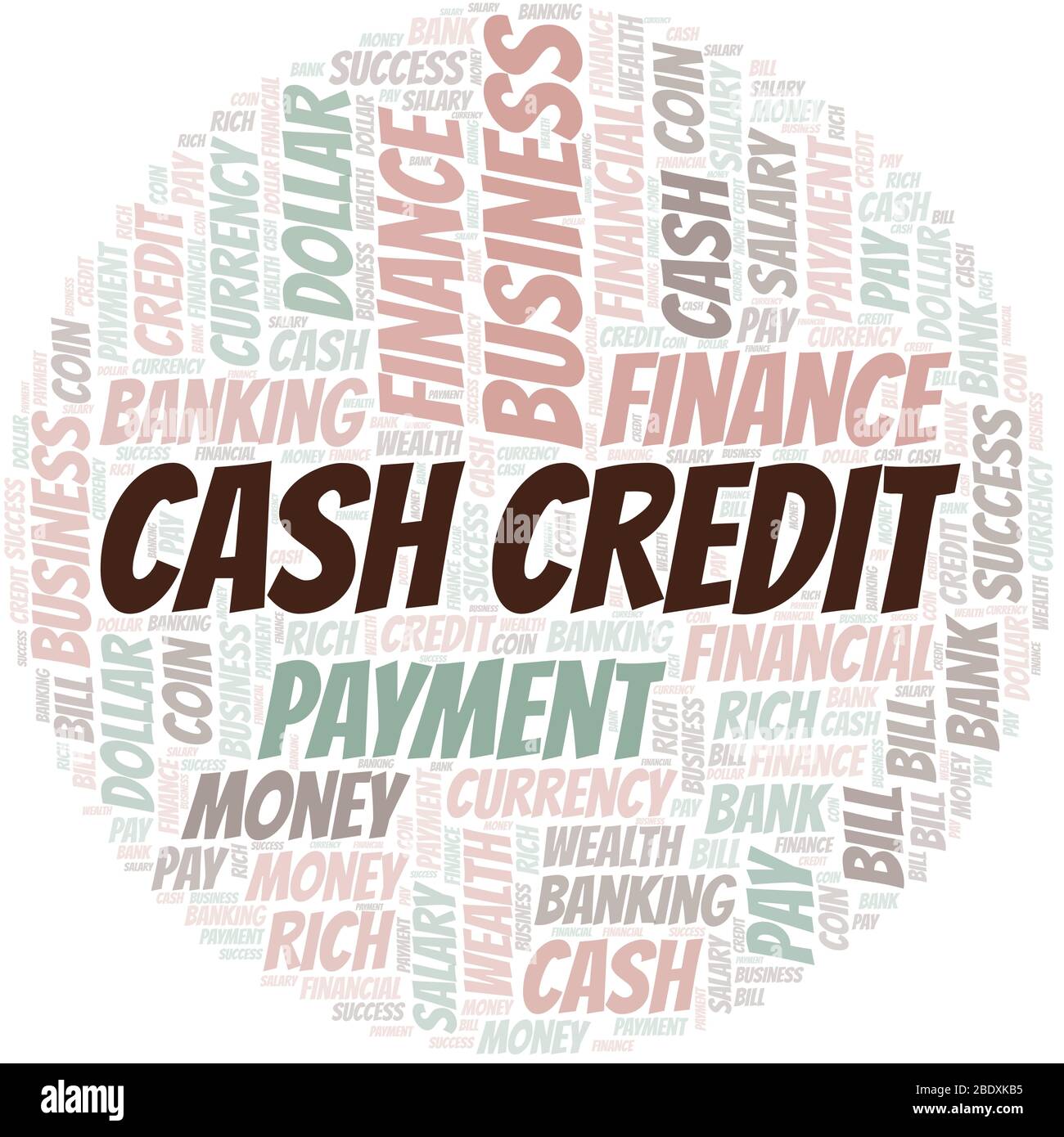 Cash Credit typography vector word cloud. Wordcloud collage made with ...